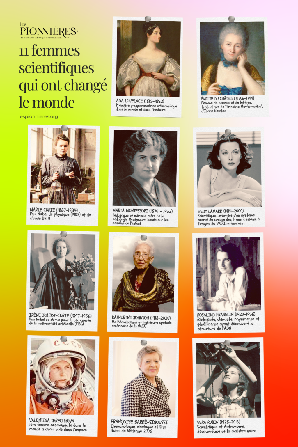 20 femmes scientifiques célèbres qui ont changé le monde - Les Pionnières
